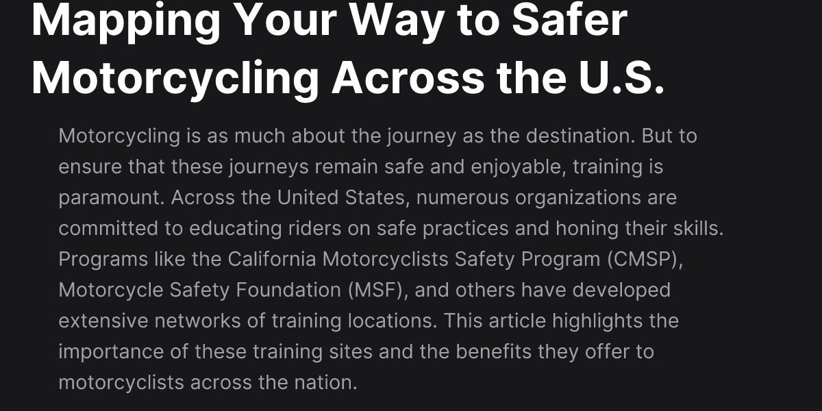 Mapping Your Way to Safer Motorcycling Across the U.S. | Motorcycle ...